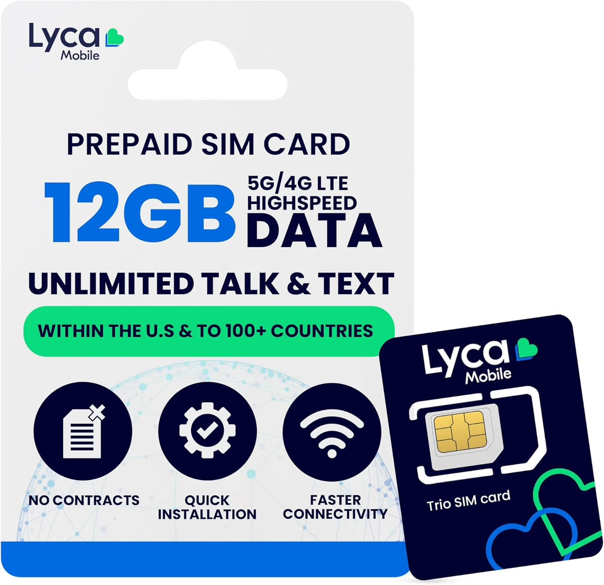 Lyca Mobile Prepaid SIM Card $29 Plan for Cell Phones, 12GB High Speed ...