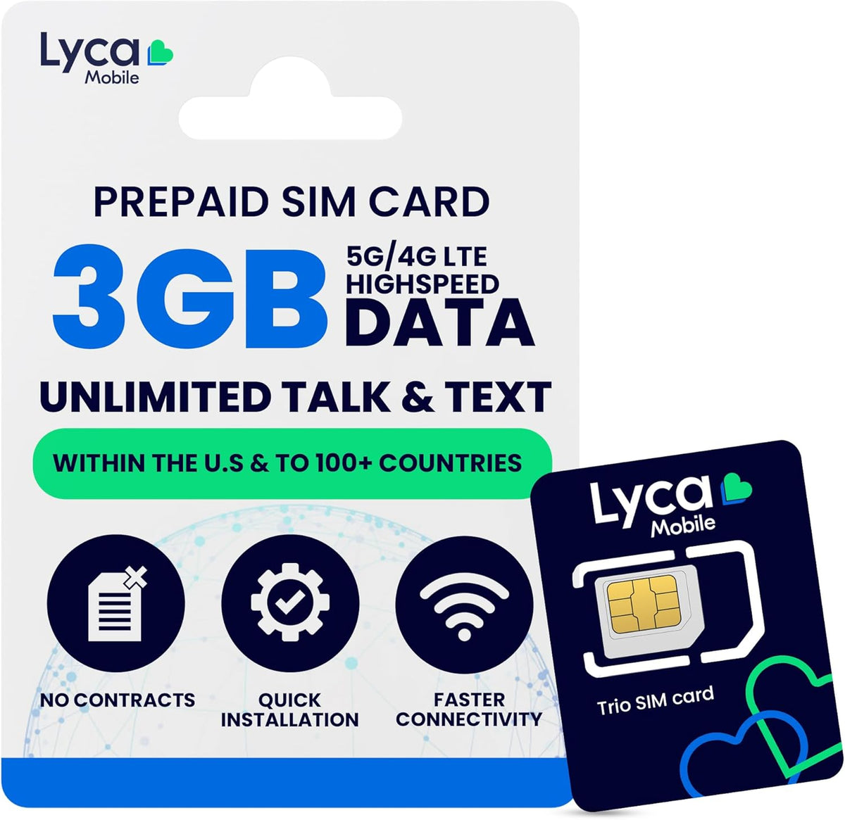Lyca Mobile Prepaid SIM Card $19 Plan for Cell Phones, 3GB High Speed ...