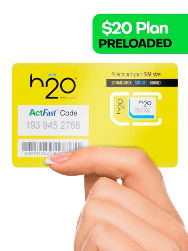 H2O Wireless SIM Card $20 Plan — Preloaded SIM Triple-Cut with Unlimit ...